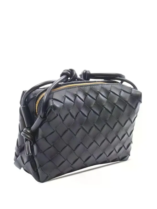 Bottega Veneta Lambskin Intrecciato Loop Camera Bag - Black