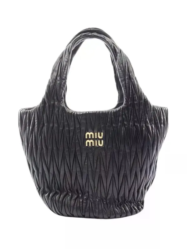 Miu Miu 2000-2010 Matelasse Nappa Tote Bag - Black
