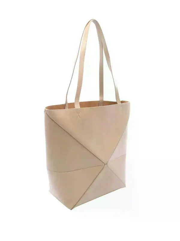 Loewe 2020-2026 Medium Shiny Calfskin Puzzle Fold Tote Bag