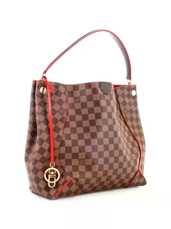 LOUIS VUITTON Caissa Damier With Leather Hobo Bag - Red