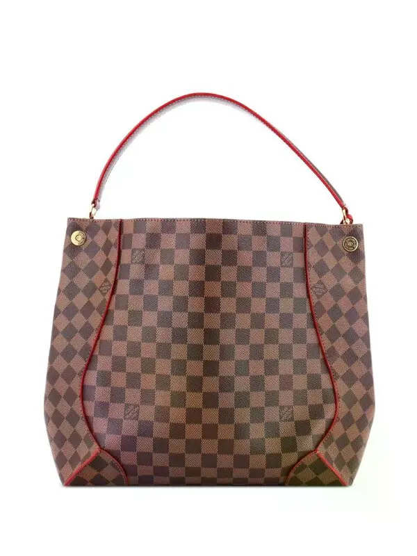 LOUIS VUITTON Caissa Damier Leather Hobo Bag - Red