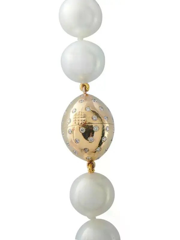 LB EXCLUSIVE Yellow Gold Pearl And Diamond Necklace