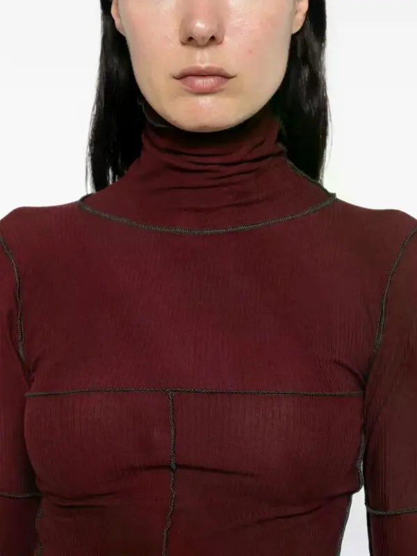 BASERANGE Ribbed Knit High Neck Top