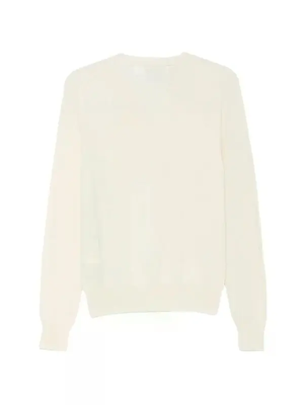 Play Comme Des Garcon Play Heart-patch V-neck Sweater - White