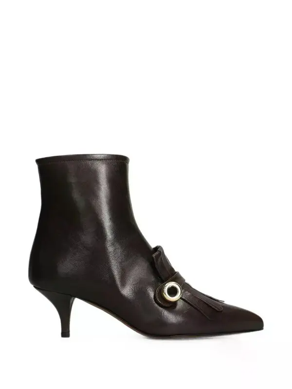 Roberto Festa Fringe-detail Leather Ankle Boots - Brown