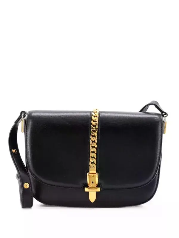 Gucci Sylvie 1969 Shoulder Bag Leather Small Crossbody Bag - Black