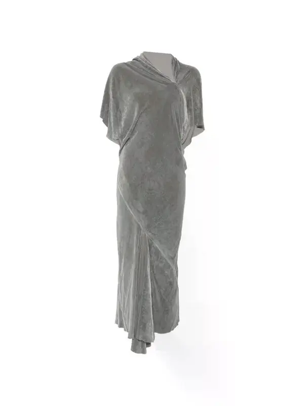 Rick Owens Asymmetrical Velvet Dress - Grey