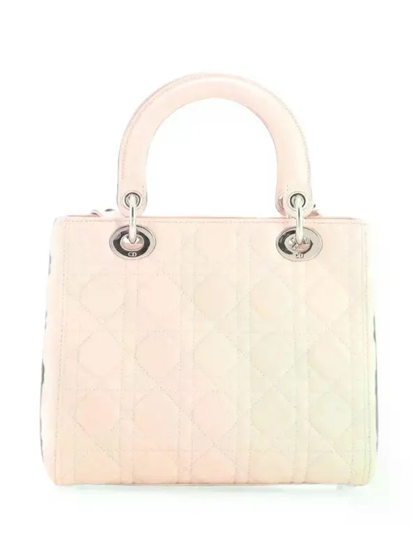 Dior Lady Nm Bag Cannage Quilt Grained Lambskin Satchel - Neutrals
