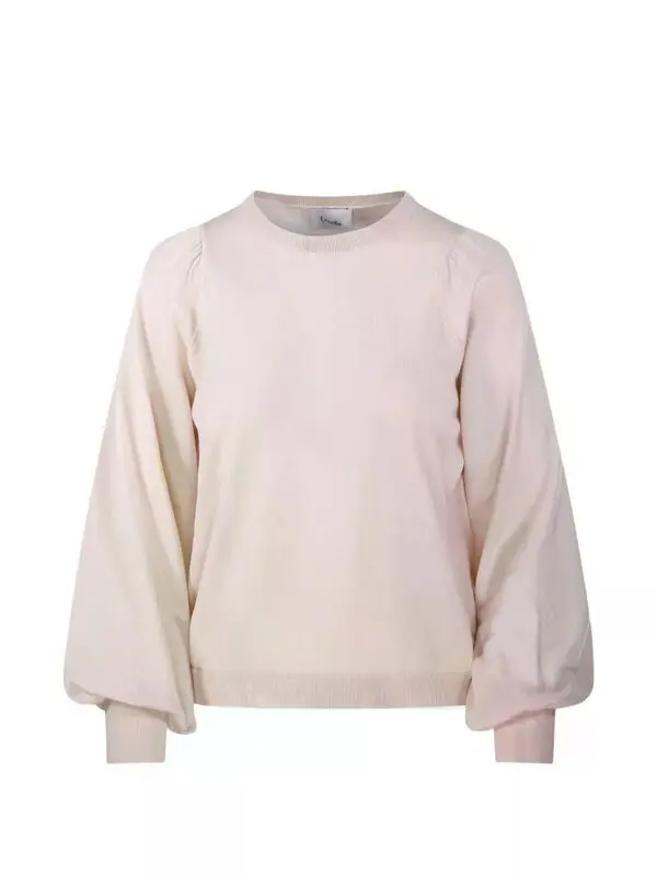 NUDE Puff-sleeve Crew-neck Sweater - Neutrals