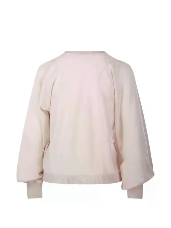 NUDE Puff Sleeve Crew Neck Sweater - Neutrals