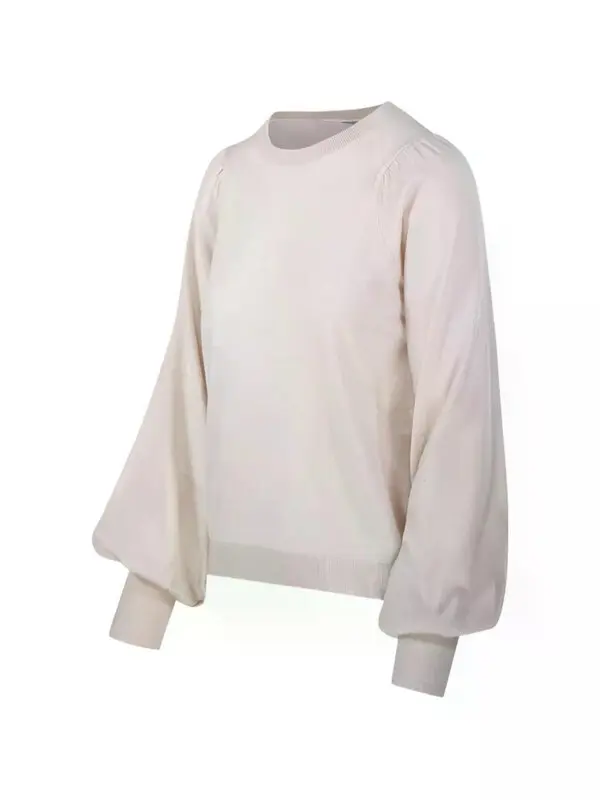 NUDE Puff Sleeve Crew Neck Sweater - Neutrals