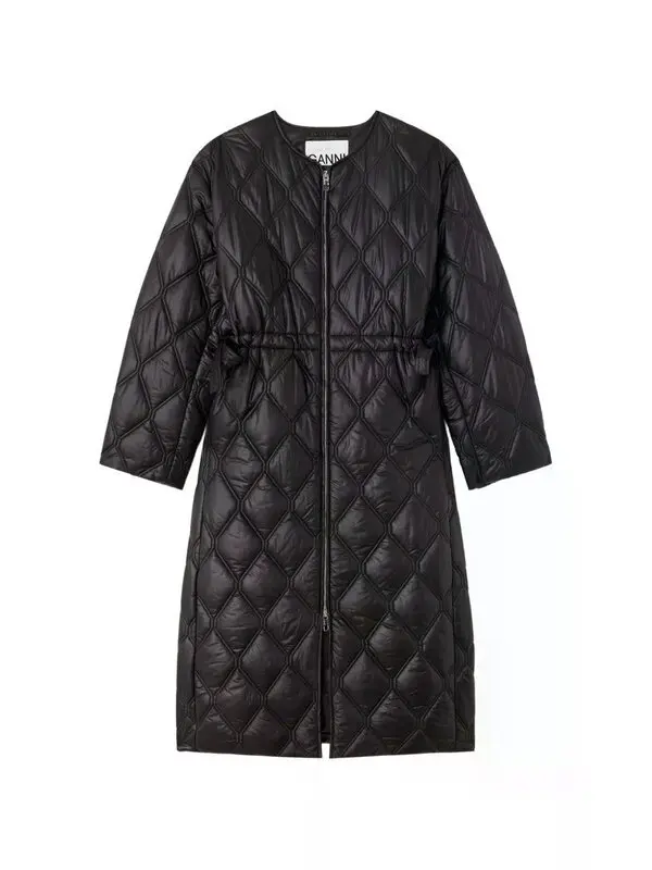 GANNI Coat In Quilt - Black