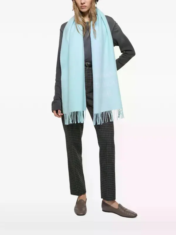 Acne Studios Logo-intarsia Fringed Scarf