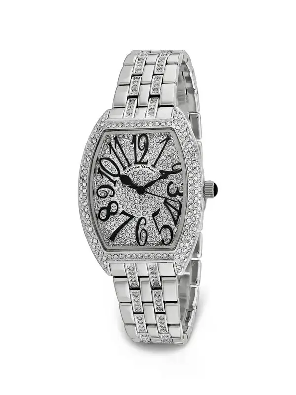 CHRISTIAN VAN SANT Elegant Sparkle 46mm Watch - Silver