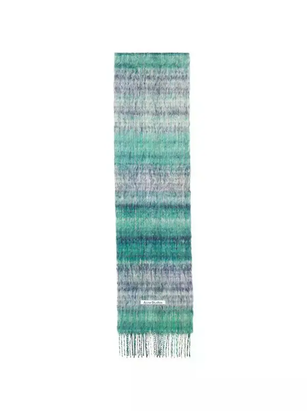 Acne Studios Fringed Mohair Scarf - Green