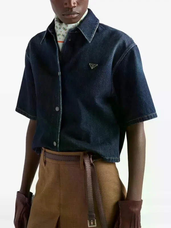 Prada Short-sleeved Denim Shirt