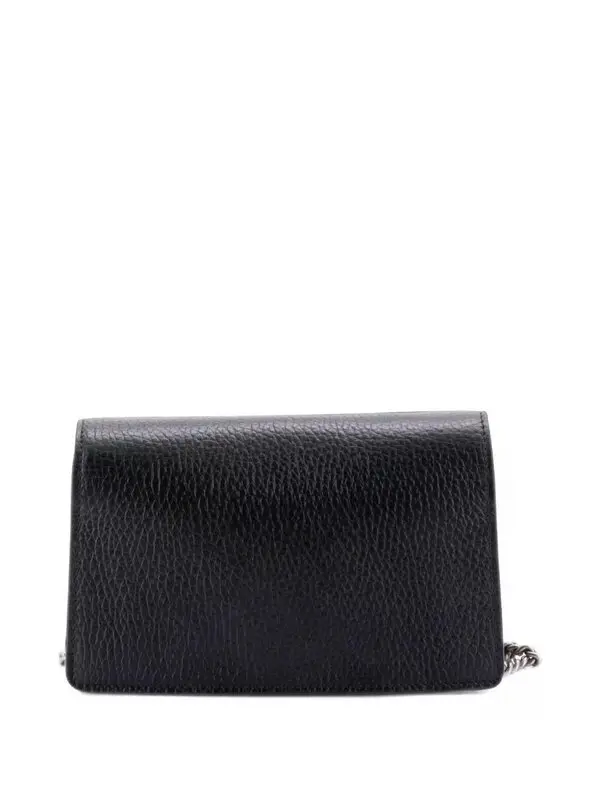 Gucci Dionysus Bag Leather Super Mini Clutch Bag - Black