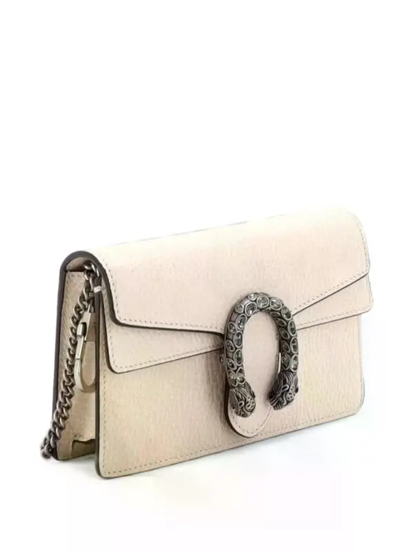 Gucci Dionysus Bag Leather Super Mini Clutch Bag - Neutrals
