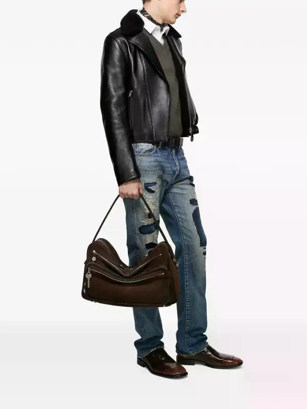 Acne Studios Camero Camera Suede Shoulder Bag - Brown