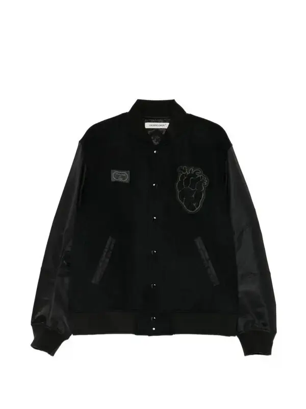 Undercover Heart Patch Varsity Jacket - Black