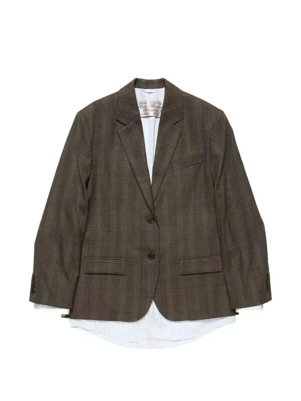 Acne Studios Layered Wool Suit Jacket - Brown