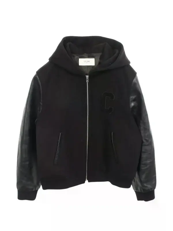 Celine Wool And Leather Hooded Jacket