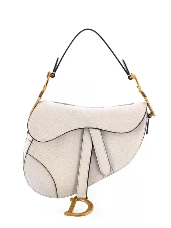 Dior Saddle Handbag Leather Mini Shoulder Bag - White