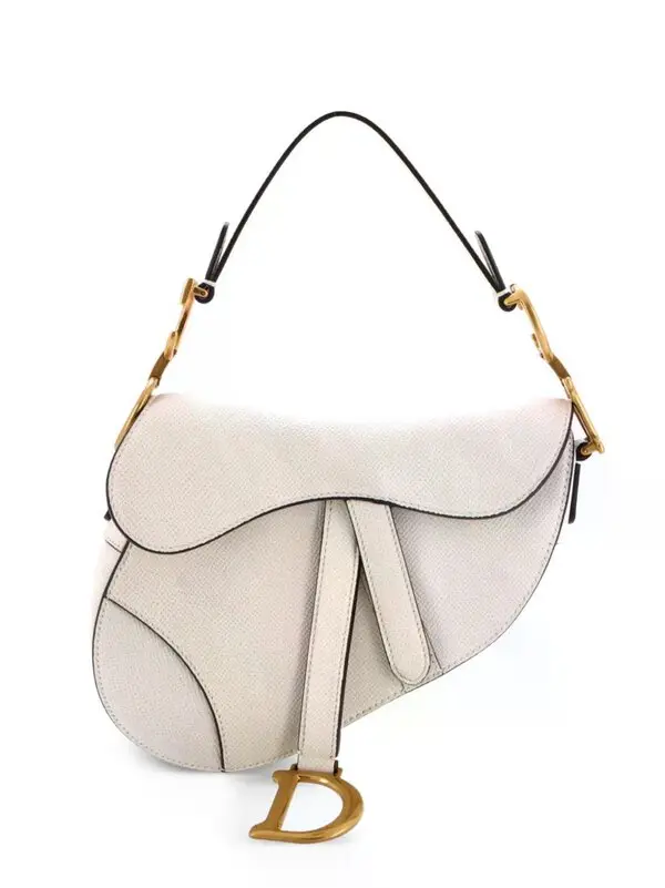 Dior Saddle Handbag Leather Mini Shoulder Bag - White
