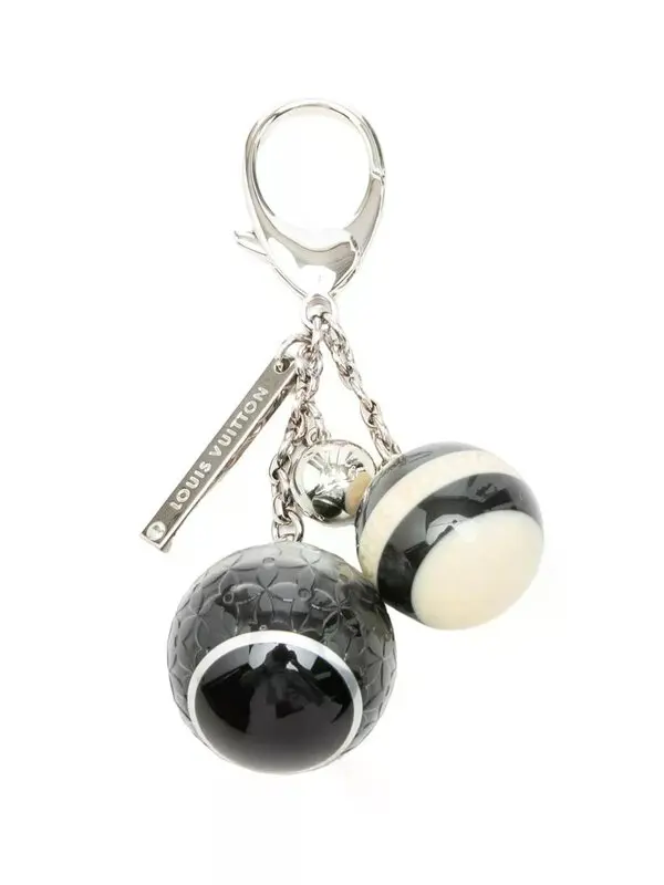 LOUIS VUITTON 2000-2026 Resin Mini Lin Croisette Ball Bag Charm Key Chain - Black