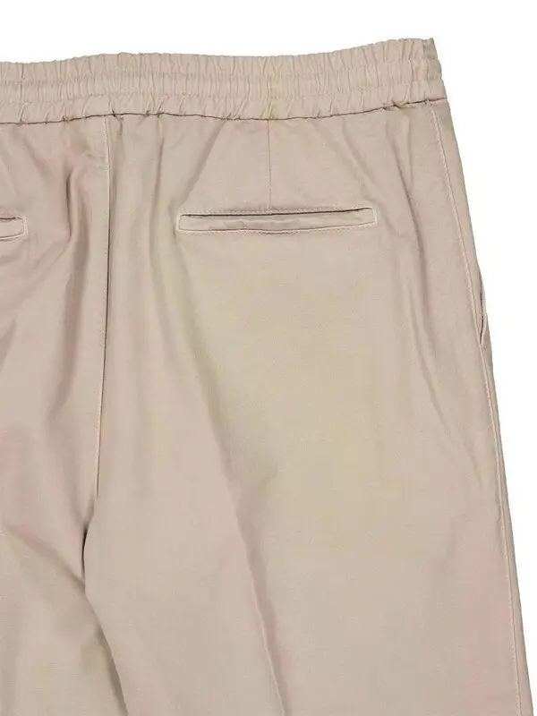 Brunello Cucinelli Drawstring Pleated Cotton Trousers - Neutrals