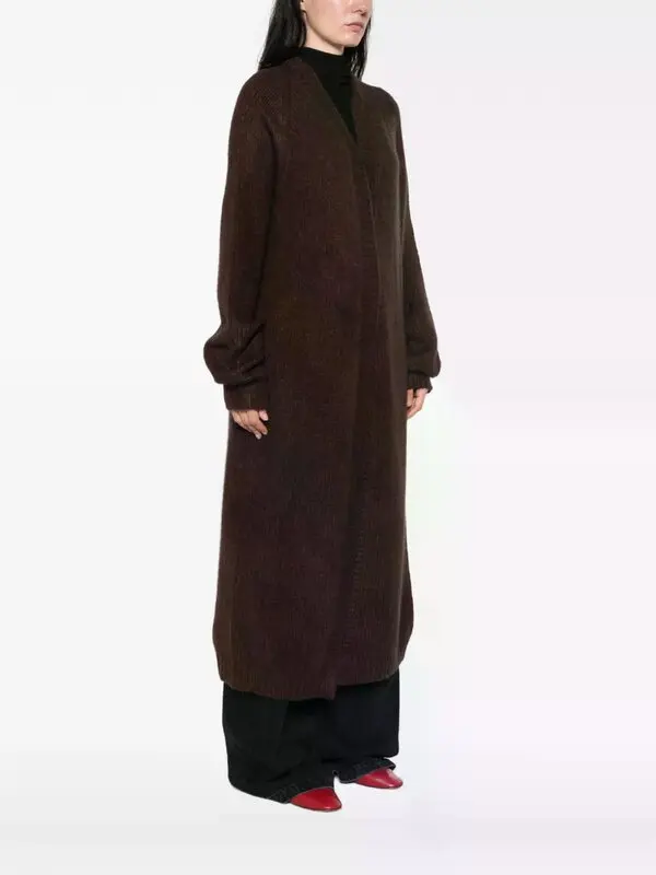 Frenckenberger Ribbed-knit Open-front Cardigan