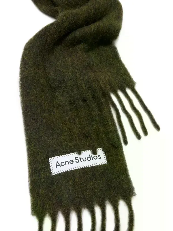 Acne Studios Fringed Logo-patch Scarf