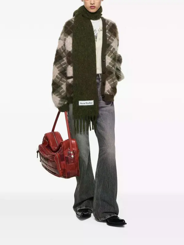 Acne Studios Fringed Logo-patch Scarf