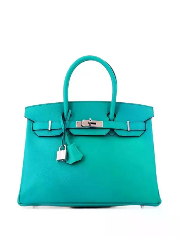 Hermès Birkin Handbag Epsom With Palladium Hardware 30 Satchel - Blue