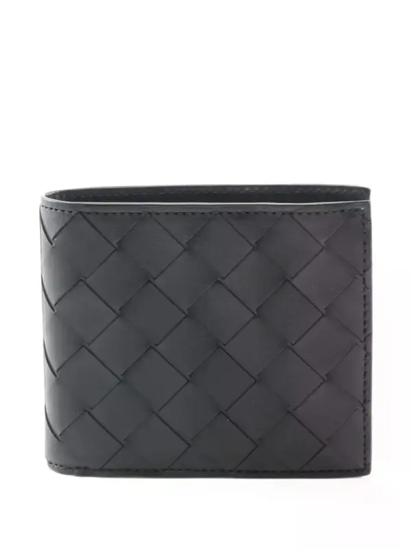 Bottega Veneta 2020s Intrecciato-weave Bi-fold Wallet - Black