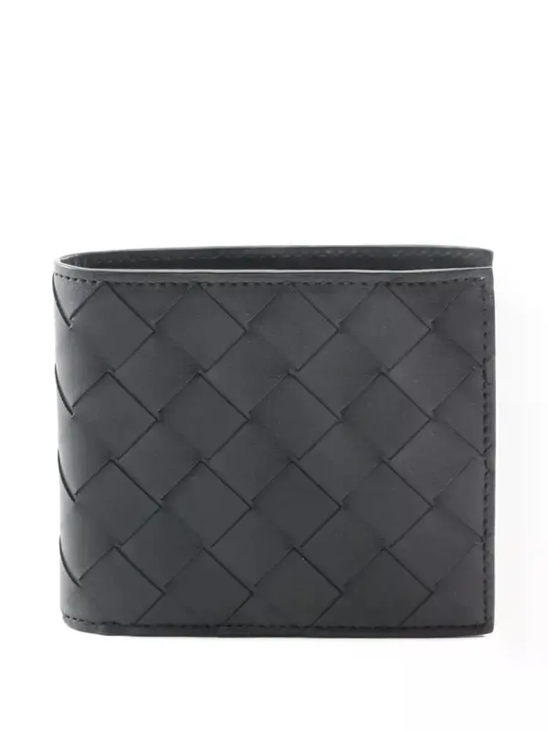 Bottega Veneta 2020s Intrecciato-weave Bi-fold Wallet - Black