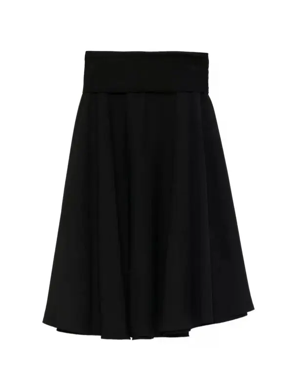 AGNES B. Flared Midi Skirt - Black