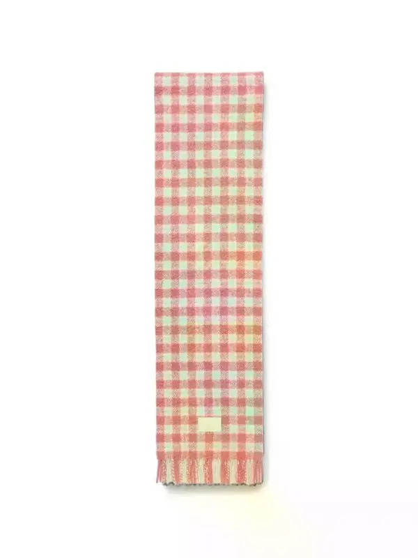 Acne Studios Checked Logo Scarf - Pink