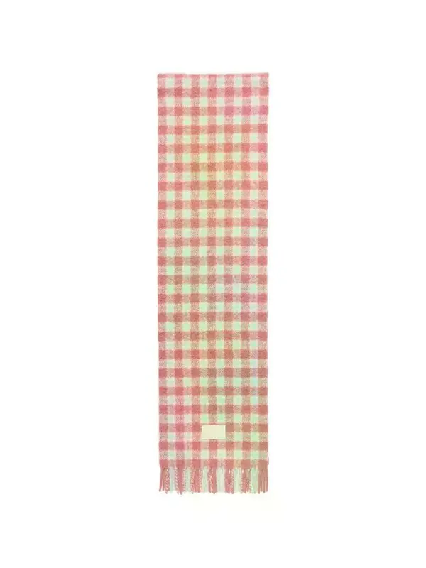 Acne Studios Checked Logo Scarf - Pink