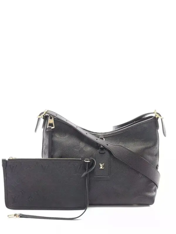 LOUIS VUITTON 2021 Pm Monogram Empreinte Carryall Shoulder Bag - Black
