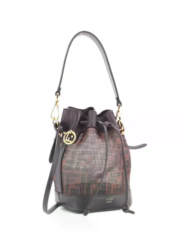 Fendi Mon Tresor Zucca Mesh With Leather Mini Bucket Bag - Brown