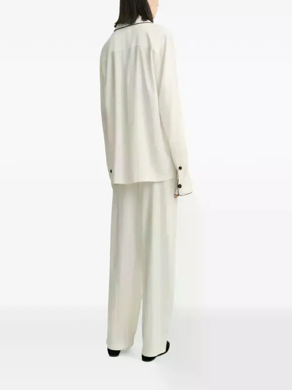 TOTEME Piped-trim Silk Shirt