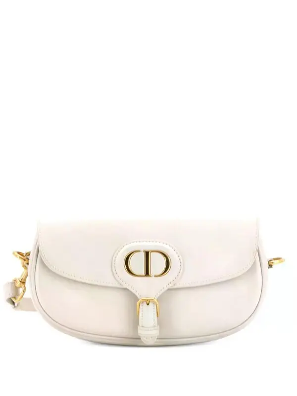 Dior Bobby Flap Leather East West Crossbody Bag - White