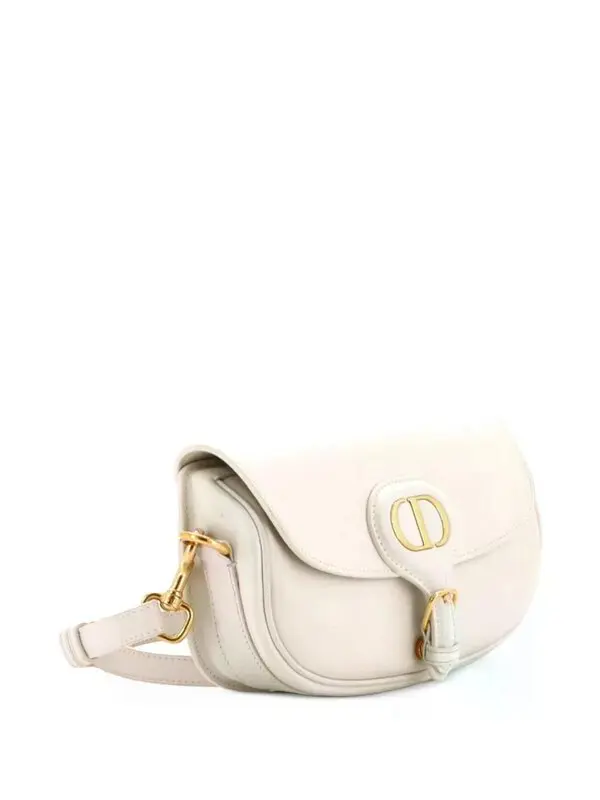 Dior Bobby Flap Leather East West Crossbody Bag - White