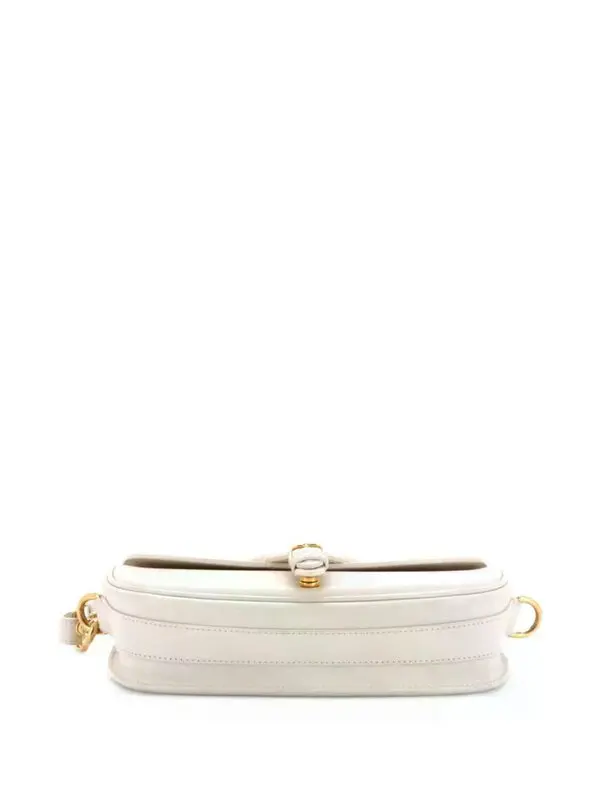 Dior Bobby Flap Leather East West Crossbody Bag - White