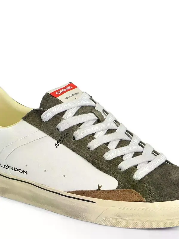 CRIME LONDON Deconstructed Distressed-effect Panelled Sneakers
