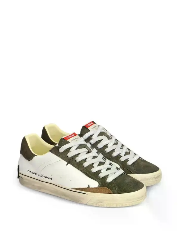 CRIME LONDON Deconstructed Distressed-effect Panelled Sneakers
