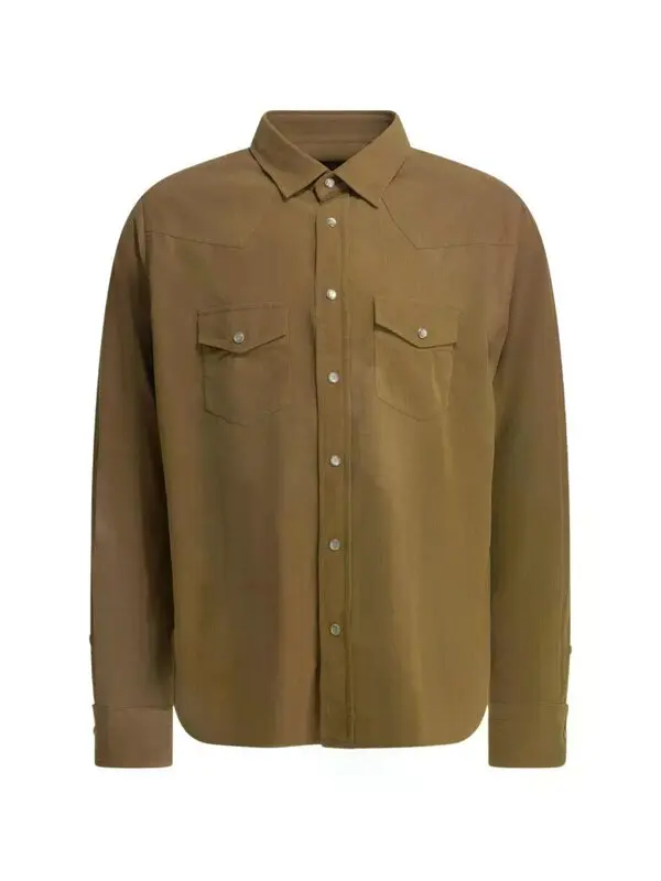 TOM FORD Western-yoke Corduroy Shirt - Brown