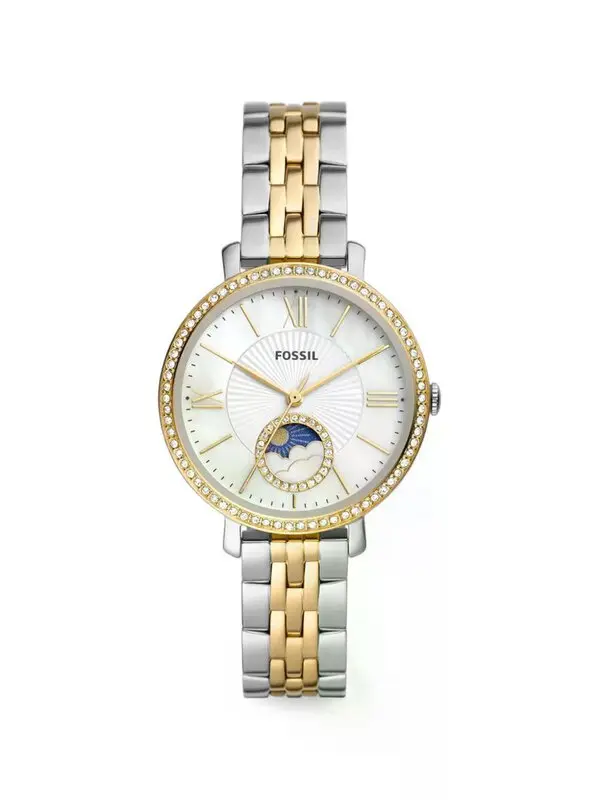 Fossil Jacqueline Crystal Bezel 36mm Watch - White