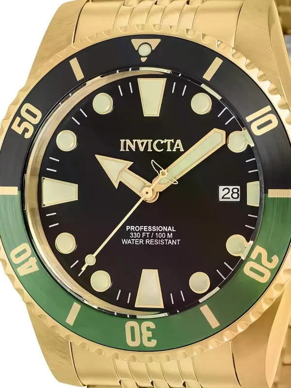 INVICTA Pro Driver 44mm Watch With Dial And Gold-tone Link Bracelet - Black